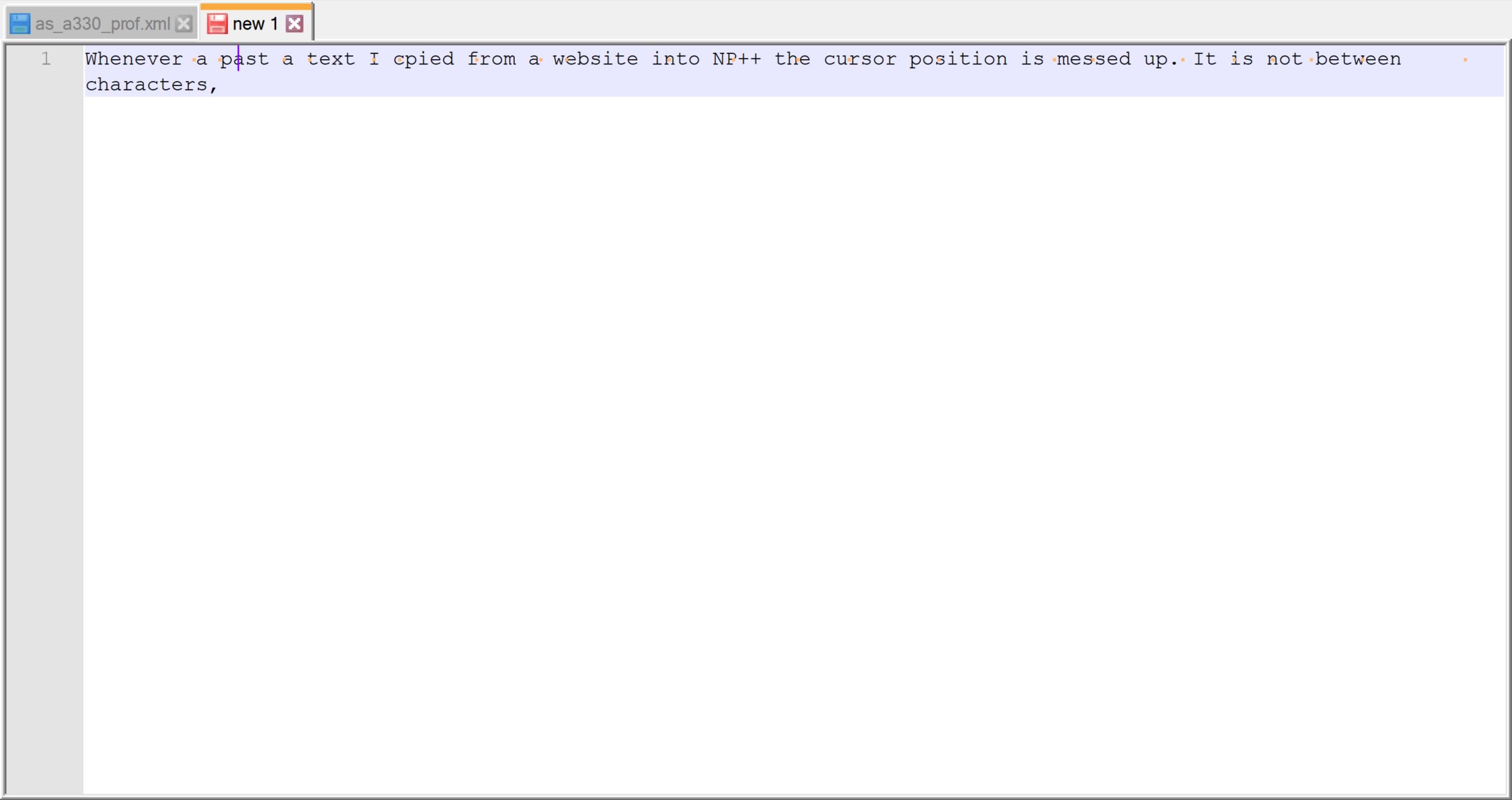 Problem With Cursor Position Notepad Community