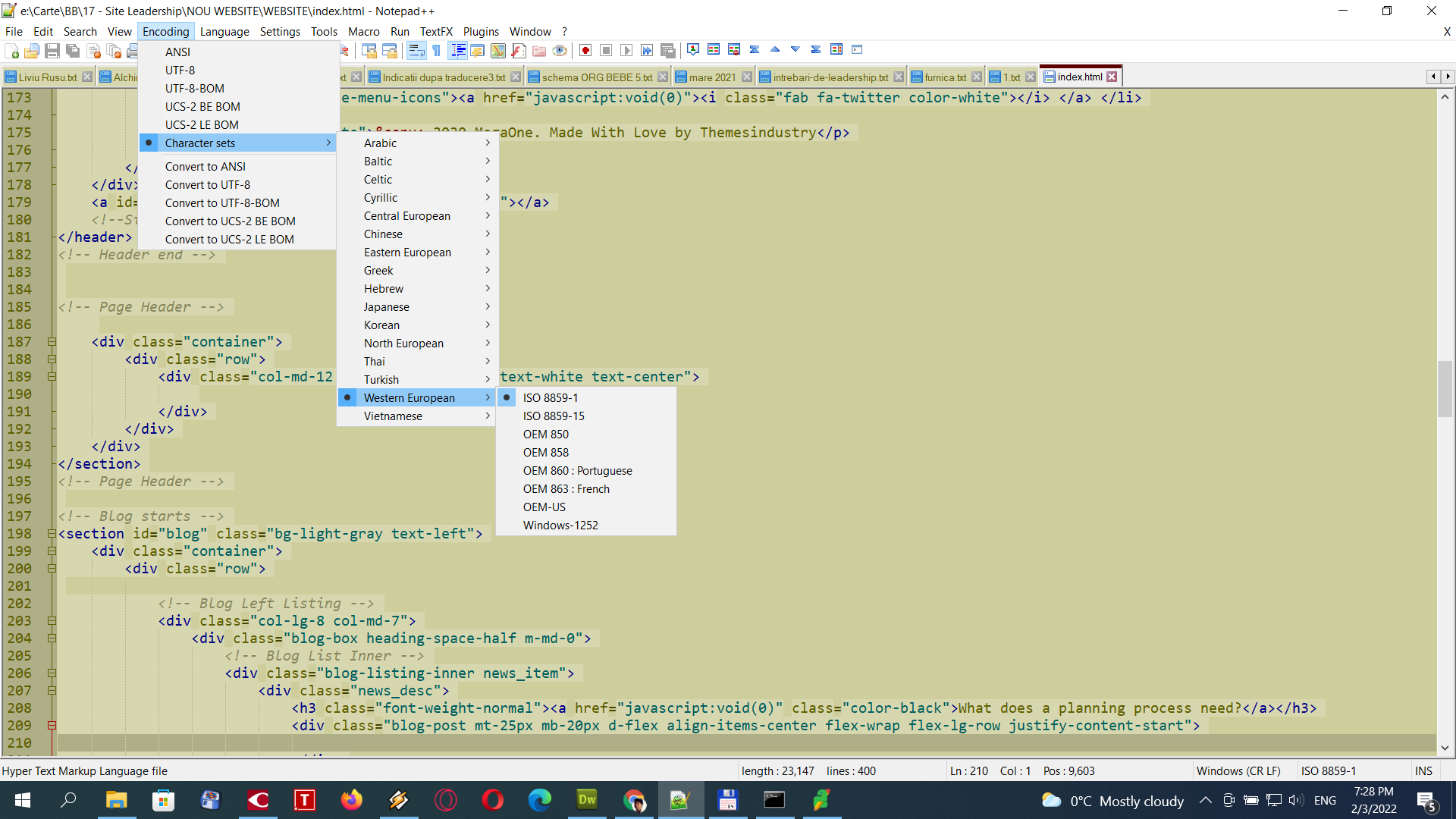 Can t Save The File After Change The Encoding From Characters Sets To 