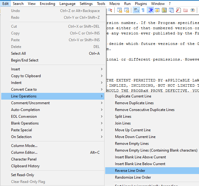 Reverse Lines Notepad Community