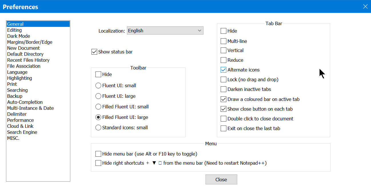 Change Tab Font Size And Document Font Color Notepad Community